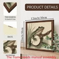 2D Flat, Vintage Frog Playing Banjo Wall Art - Rustic Wooden Framed ...