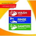 WASH, Rinse, SANITIZE Stickers, 2.75" X 9", 1 of Each Sticker - Walmart.com