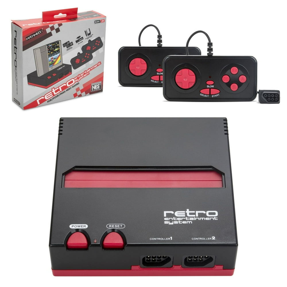 Retro-Bit Top Loader 8-bit Console For Nintendo NES Games, Black/Red ...