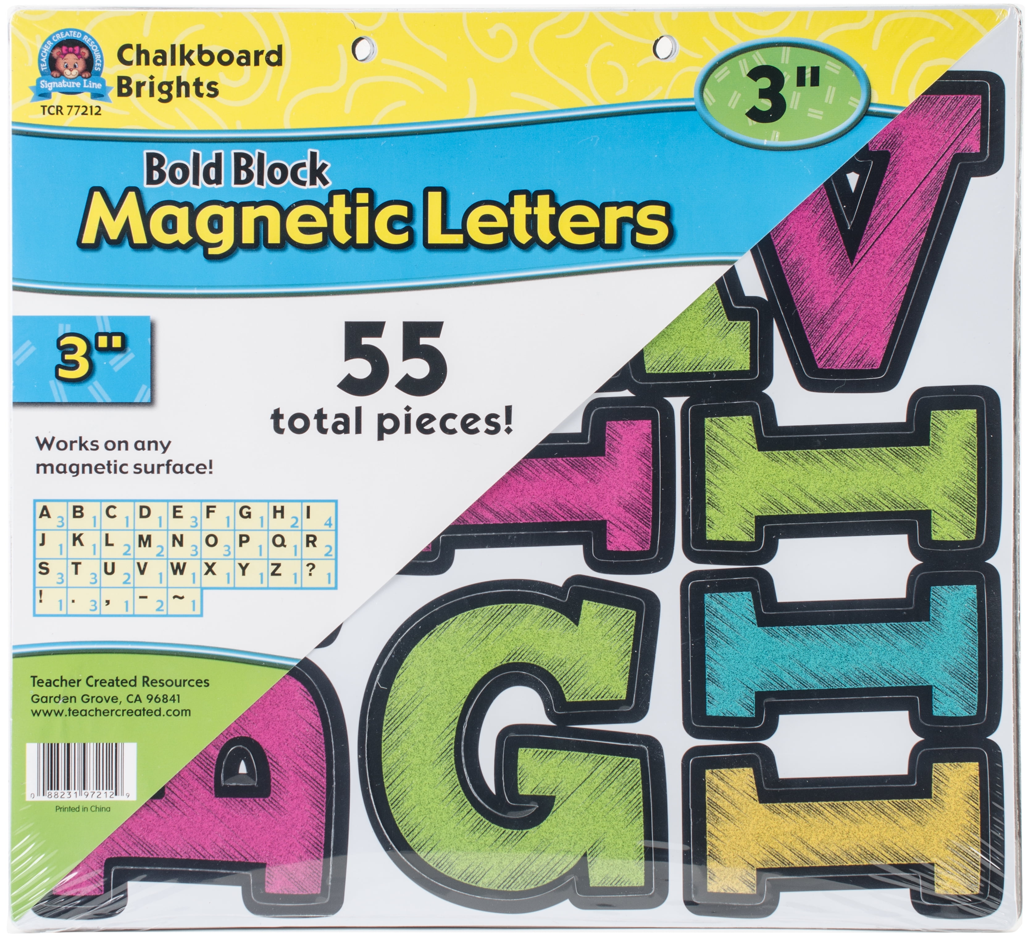 Teacher Created Resources Magnetic Alphabet-3" Bold Block, Chalkboard ...