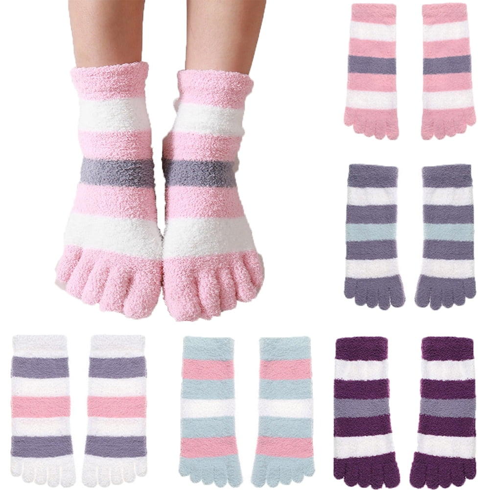 Baywell Toe Socks 5 Pairs for Women - Fuzzy Socks Fluffy Socks Five ...