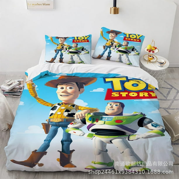Toy Story Bedding Quilt Cover, Three-Piece Set, Microfiber, 3D Printed ...