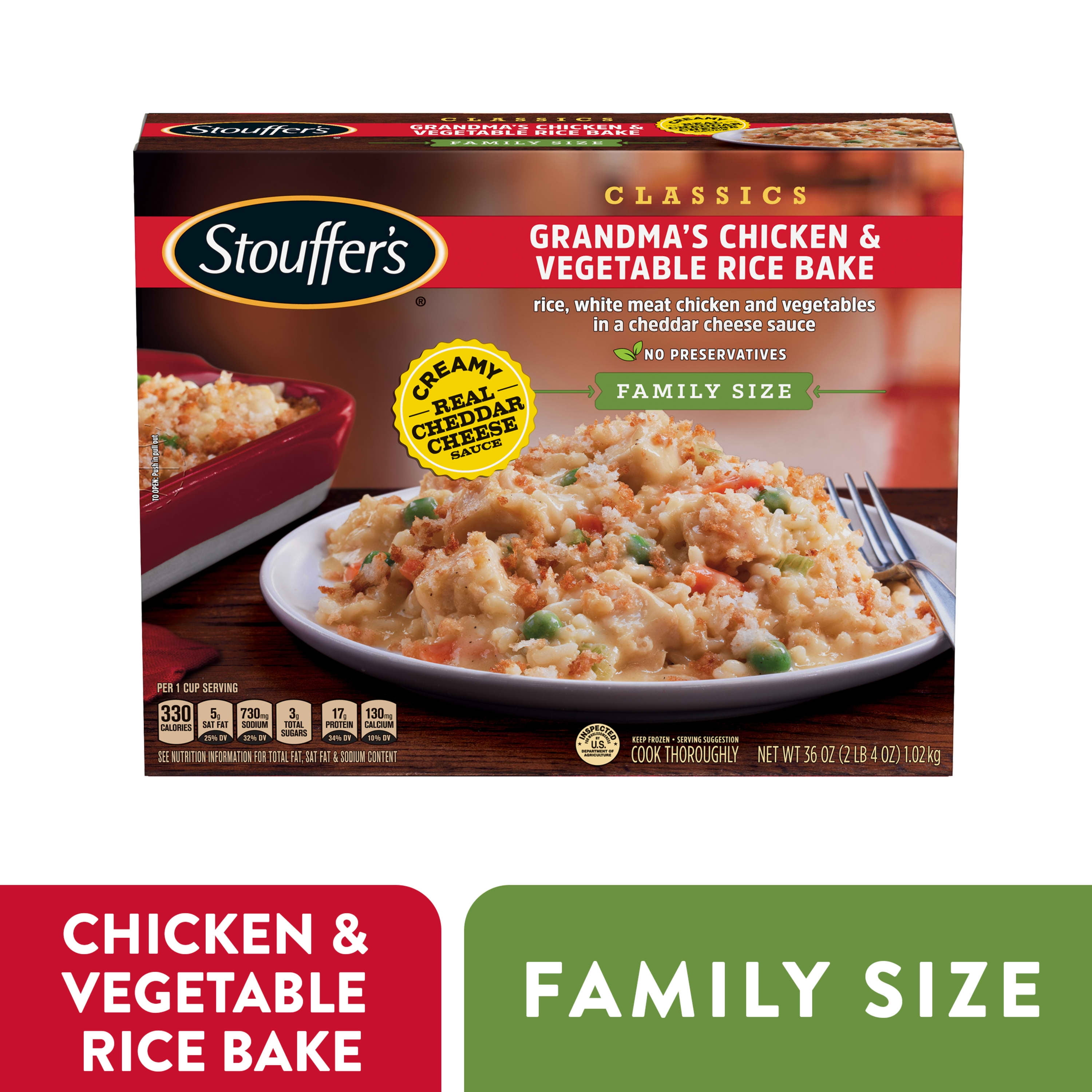 Stouffer's Grandma's Chicken and Vegetable Rice Bake Family Size Frozen ...