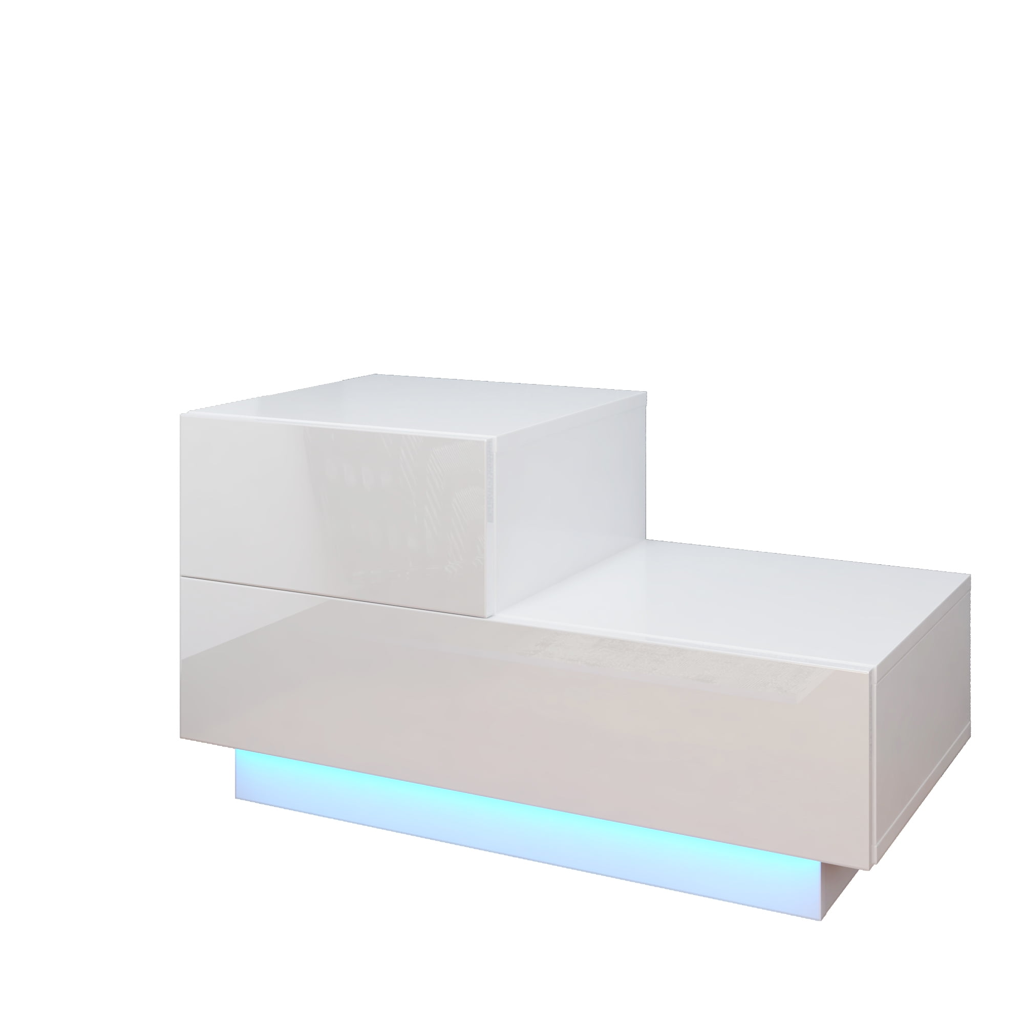 Bluethy RGB LED 2-Drawer Nightstand End Table White - Walmart.com