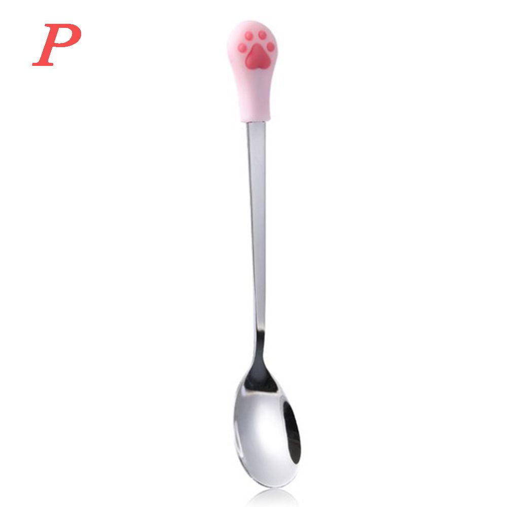 Creative Stainless Steel Hollow Ice Cream Dog Paw Spoon Coffee Stirring ...