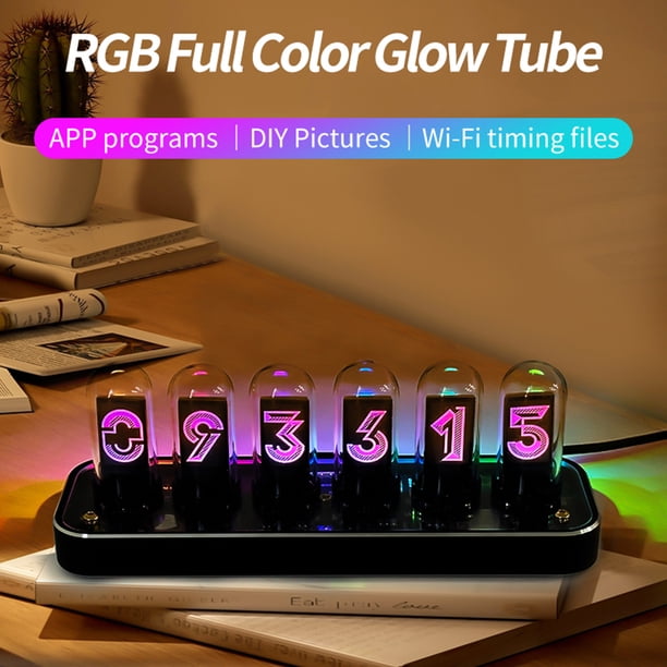 Clairlio Creative Desk Decoration Time Photo Display Nixie Tube Clock ...