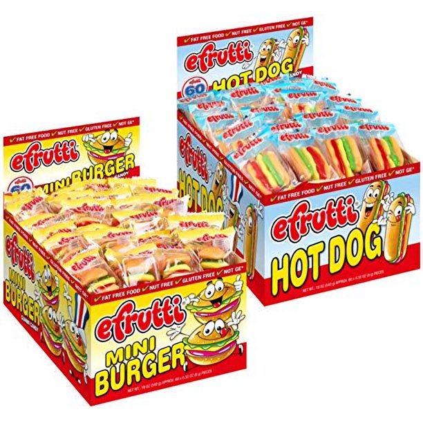 E Frutti Gummy Mini Burger and Hot Dog Variety Pack of 120 - Walmart.com