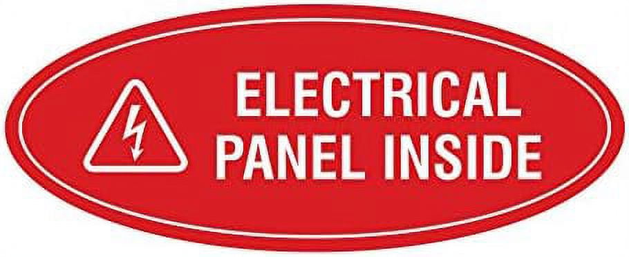 oval electrical panel inside sign (red) - small - Walmart.com