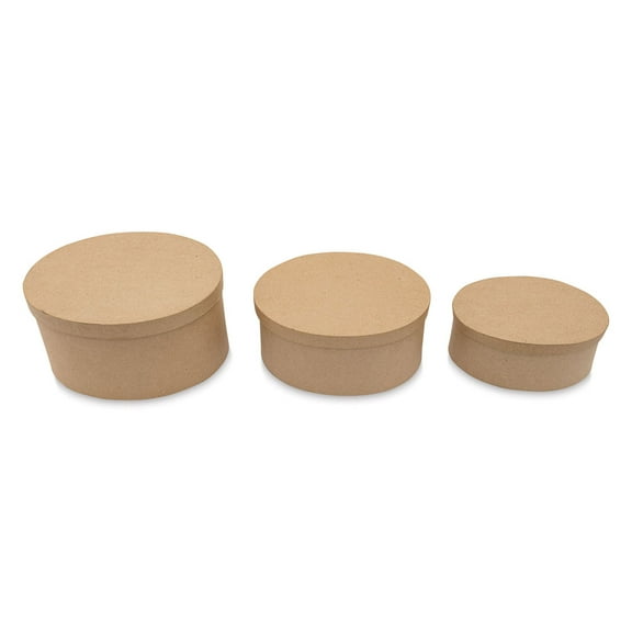 Factory Direct Craft Unfinished Paper Mache Oval Boxes, Set of 3 ...