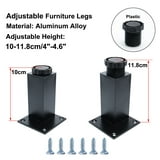 4 Inch Furniture Legs Aluminium Alloy Adjustable Feet Table Leg Height ...