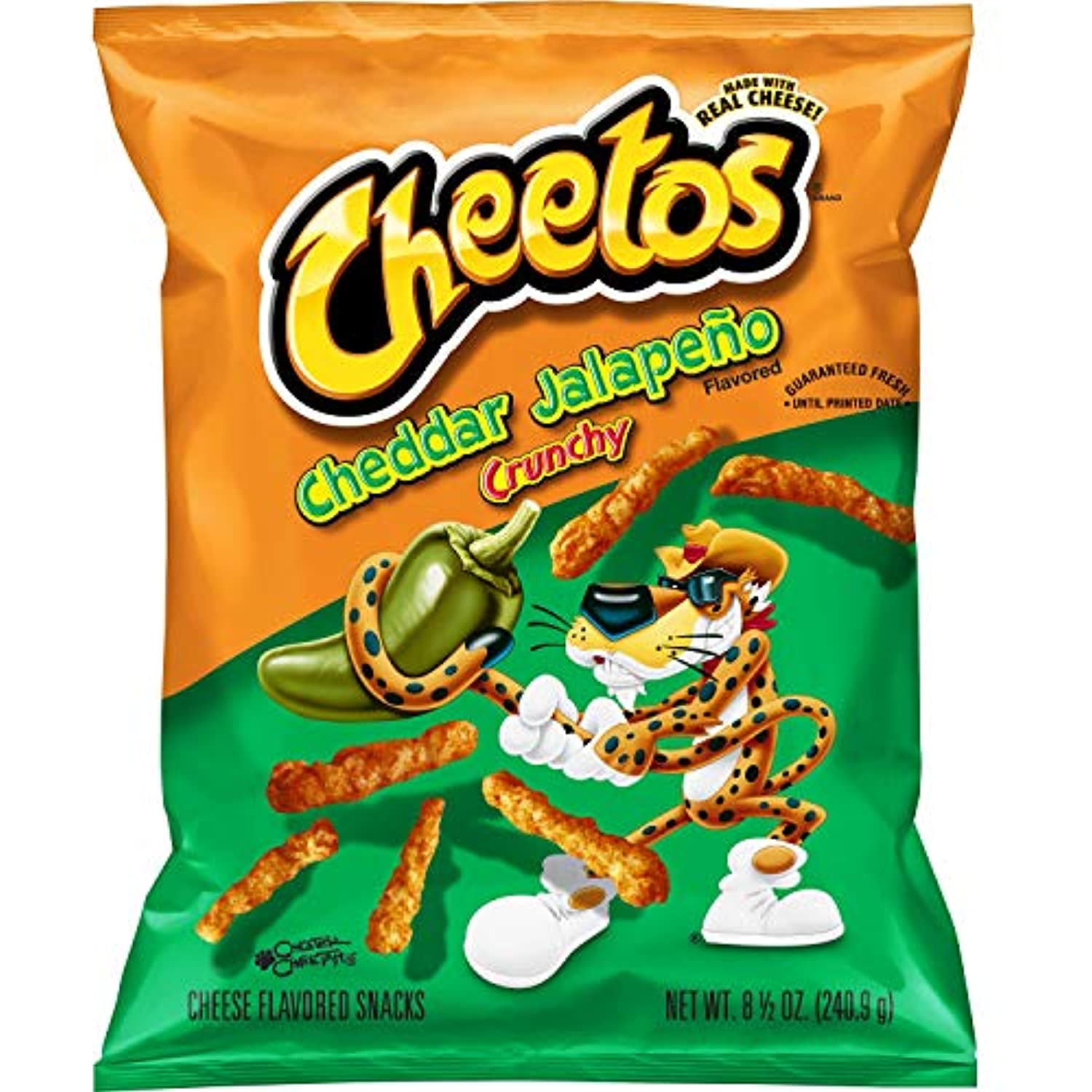Cheetos Crunchy Cheddar Jalapeño Cheese Flavored Snacks, 8.5 Ounce ...