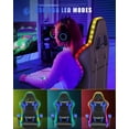 Bigzzia Ergonomic Gaming Chair with LED Lights, High Back Swivel Seat ...