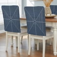 Abstract Lines Chair Back Covers Set of 8 Modern Square Geometric Navy ...