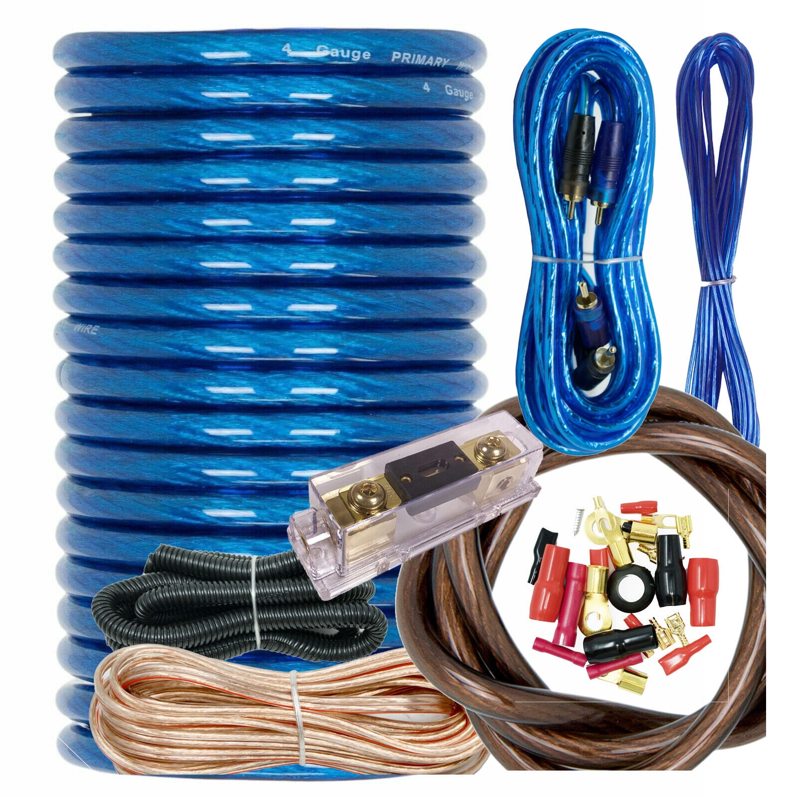 Audiobank 4000 Watt Pro 4 Gauge Amp Install Wiring kit 4 AWG Amplifier ...