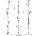 95" Tall Birch Tree Wall Decals 3 White Aspen Trees Flying Birds Wall ...
