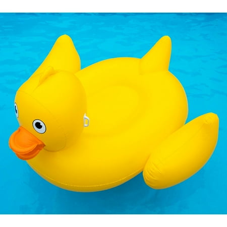 Swimline Inflatable Giant Lucky Rubber Ducky Ride On Swimming Pool or ...
