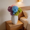 8pcs Plastic Flower with Double-headed Hydrangea Effect in Cream Pot ...