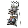 Black Metal 2 Tier Magazine Rack Organizer Display Stand - Walmart.com