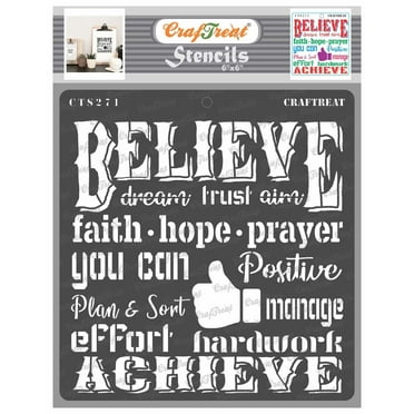 CrafTreat Flourish Positive Negative Stencil for Painting - 6"x6 ...