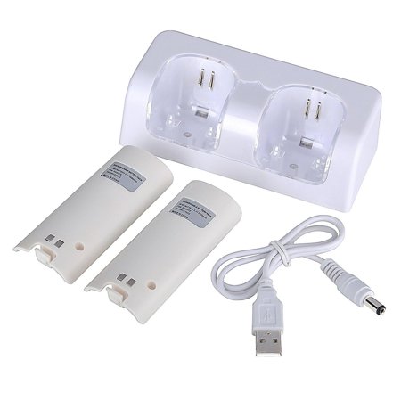 HUSERYT Dual Charger Station Rechargeable Battery For Wii Remote ...