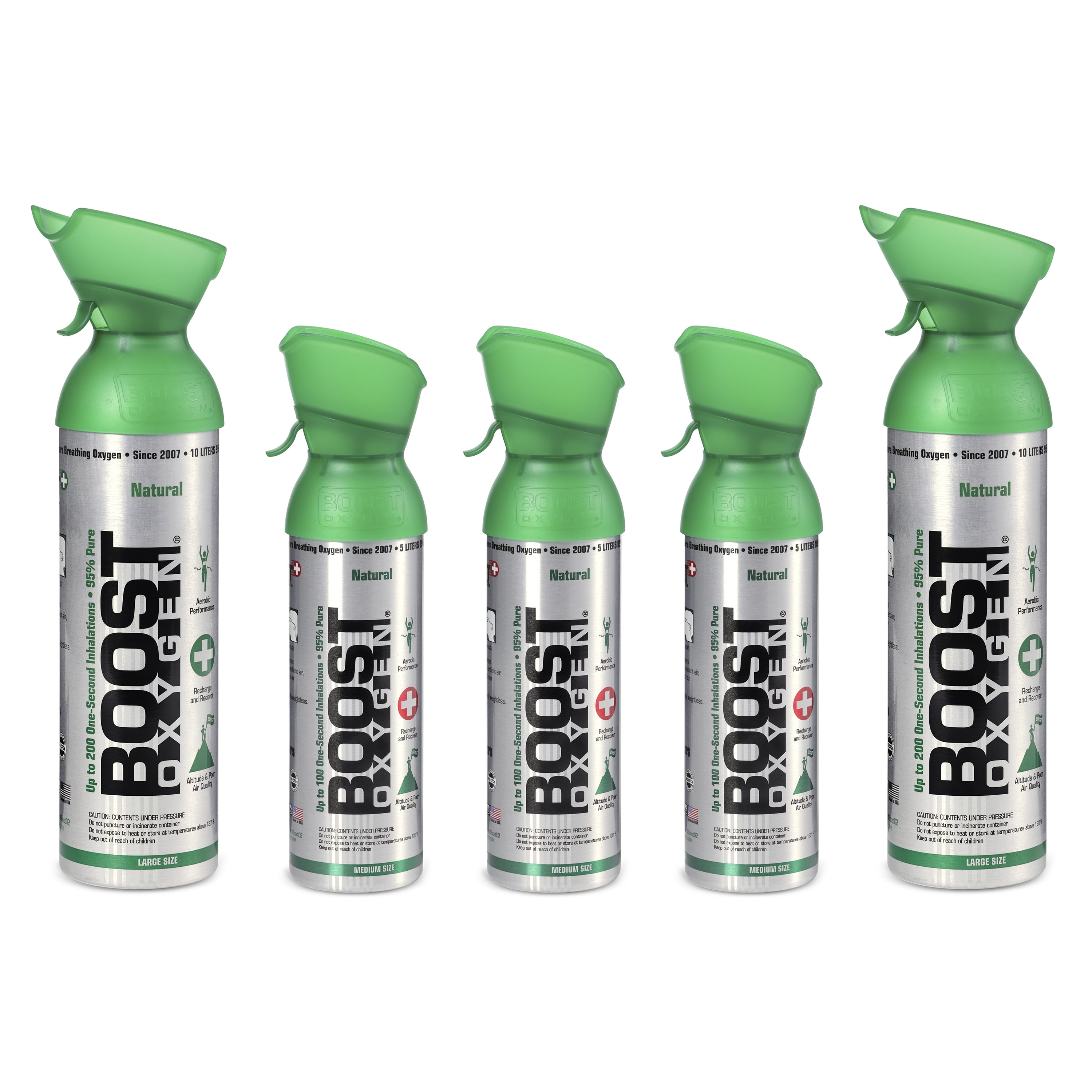 Boost Oxygen 10L (2 Pack) & 5L (3 Pack) Canned Pure Oxygen, Flavorless ...