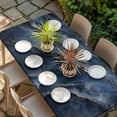 Abstract Marble Texture Fitted Rectangle Tablecloth 30" x 60" Deep Blue ...