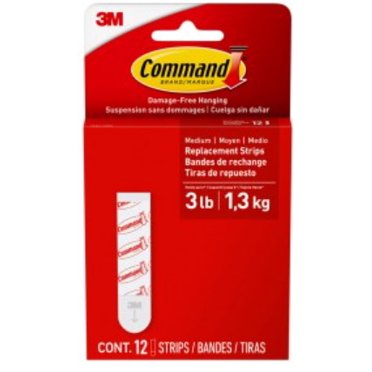 Command Large White Adhesive Refill Strips, 6 Sticky Strips/Pack ...