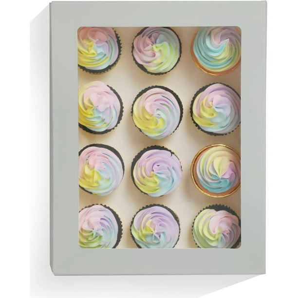Yotruth White Cupcake Boxes Hold 12 Cupcakes,20 Packs Bakery Boxes with ...