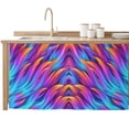 Abstract Art Cabinet Curtains 32" W x 55" L Blue Purple Yellow Gradient ...