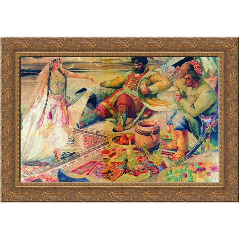 Stenka Razin 24x18 Gold Ornate Wood Framed Canvas Art by Boris ...
