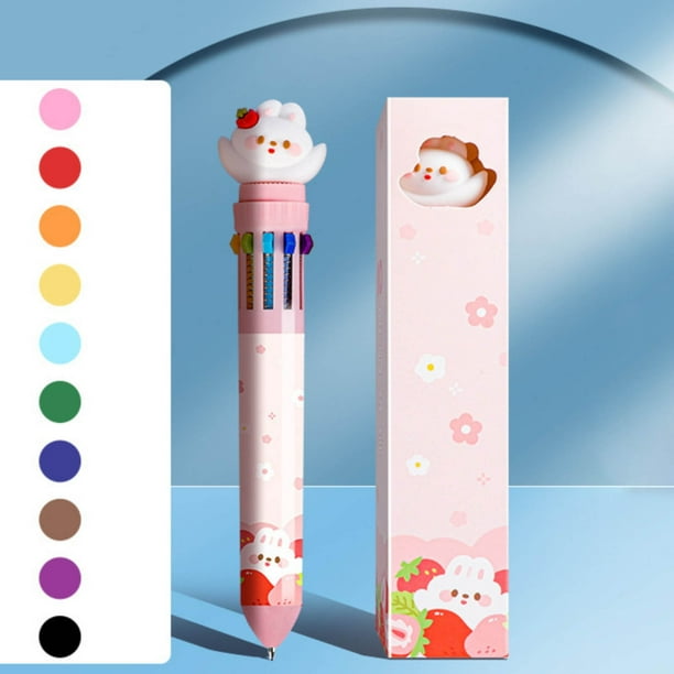Shldybc Ballpoint Pen, 10 Color Retractable Push Type Color ...