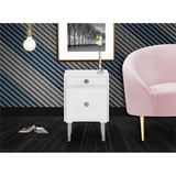 Meridian Furniture Lia Accent Table in Matte White/Acrylic - Walmart.com