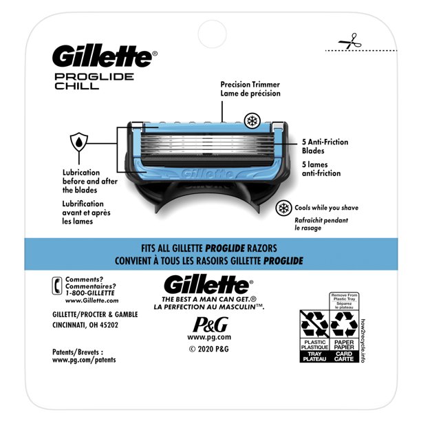 Buy Gillette ProGlide Chill Mens Razor Blade Refill | 8 Cartridges ...