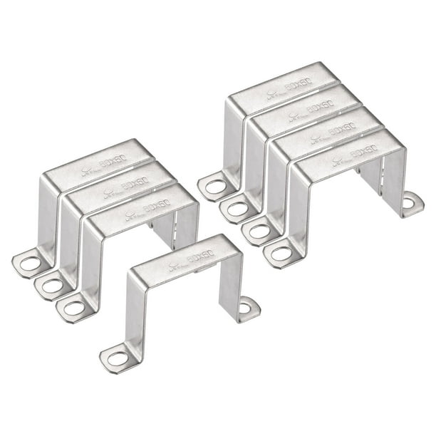 Uxcell 58 x 62mm 304 Stainless Steel U Shaped Connector Bracket 8 Pack ...