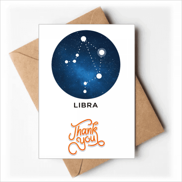 Signo del Zodiaco Libra constelación Nota en blanco del sobre de la ...