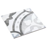 Luv Amore Black/White/Gray 8" X 8" Porcelain Encaustic Matte Floor Tile ...