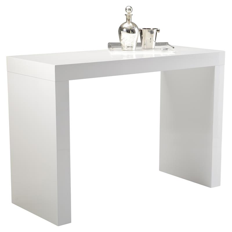 Maklaine 57" Rectangular Modern Wood Bar Table in Stunning High Gloss ...
