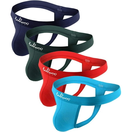 JOYWEI WLLWOO Men's Thongs Underwear, Low Rise Stretch Sexy Mesh G ...