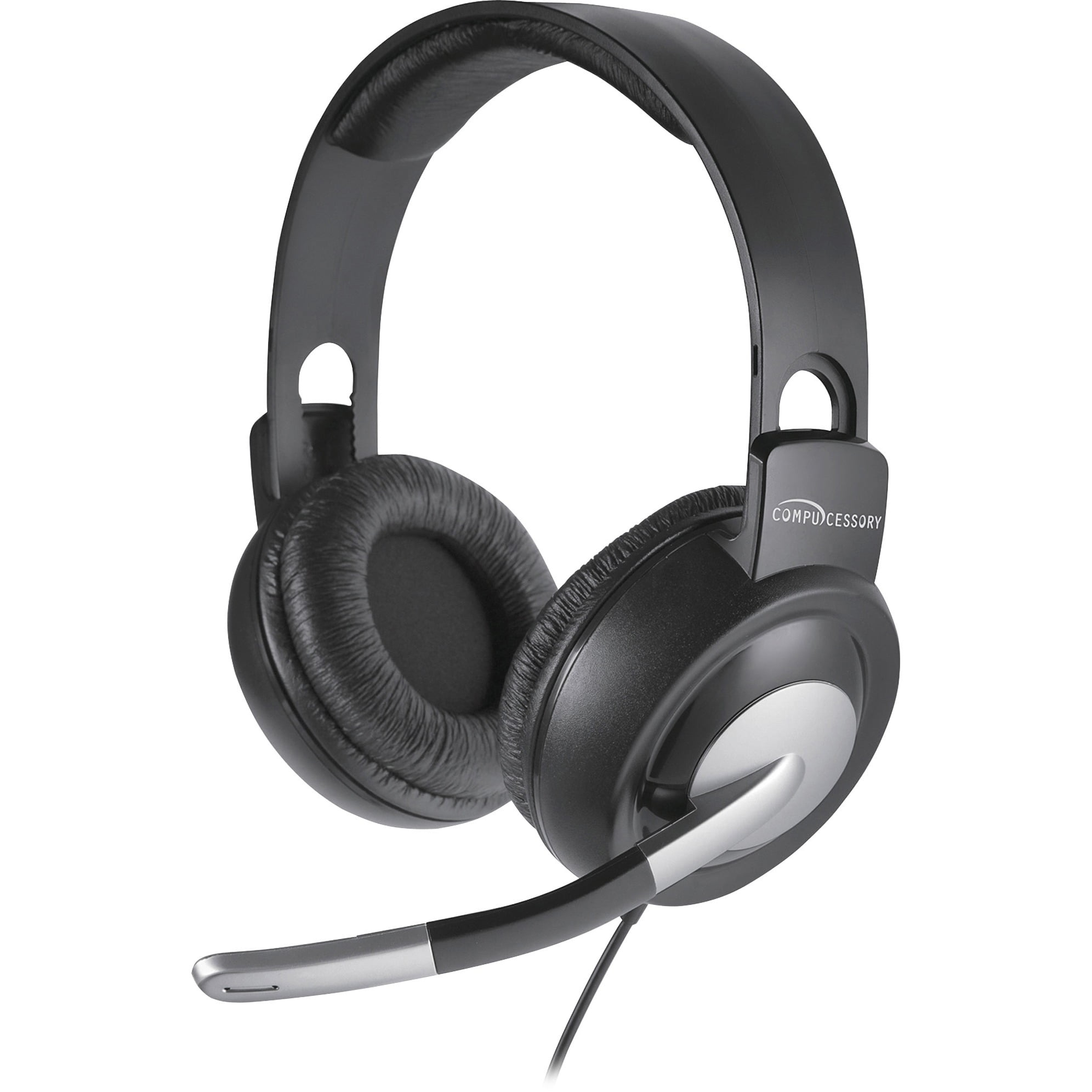 Compucessory Boom Microphone Stereo Headset, Gray, Silver - Walmart.com