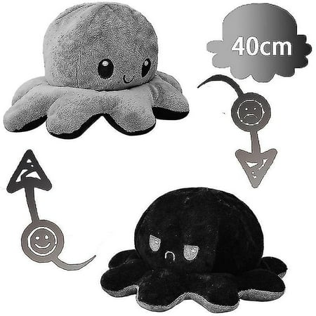 40cm Giant Reversible Octopus Stuffed Animal Reversible Happy Sad ...