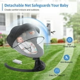 Newborn Electric Baby Swing, Bluetooth Music Bouncer Rocker with 5 ...