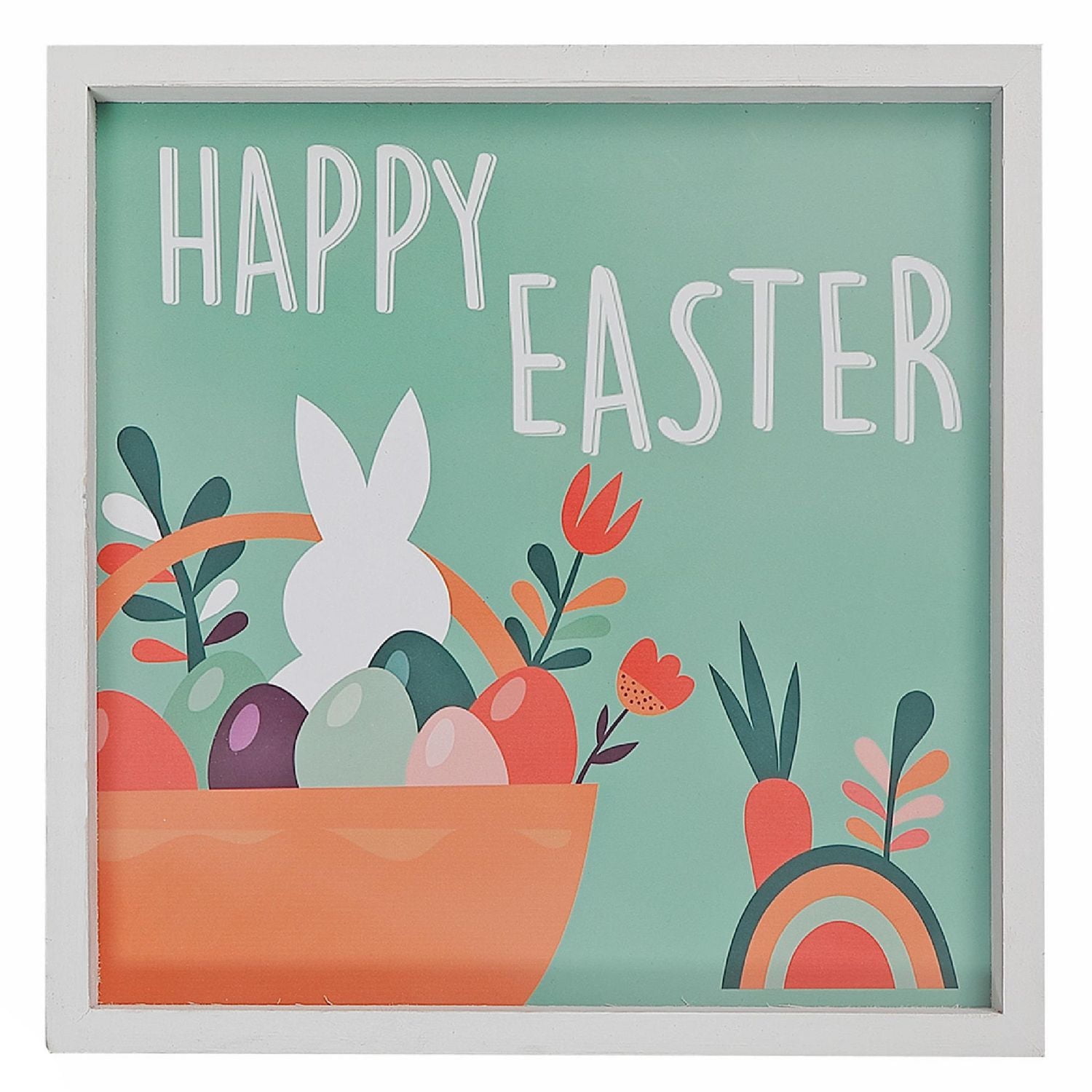 Click here for Ih Casadécor Framed Wood Wall Sign Bunny Happy Eas... prices