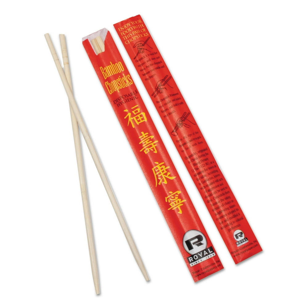 Royal Premium Disposable 9" Bamboo Chopsticks, Sleeved and Separated ...