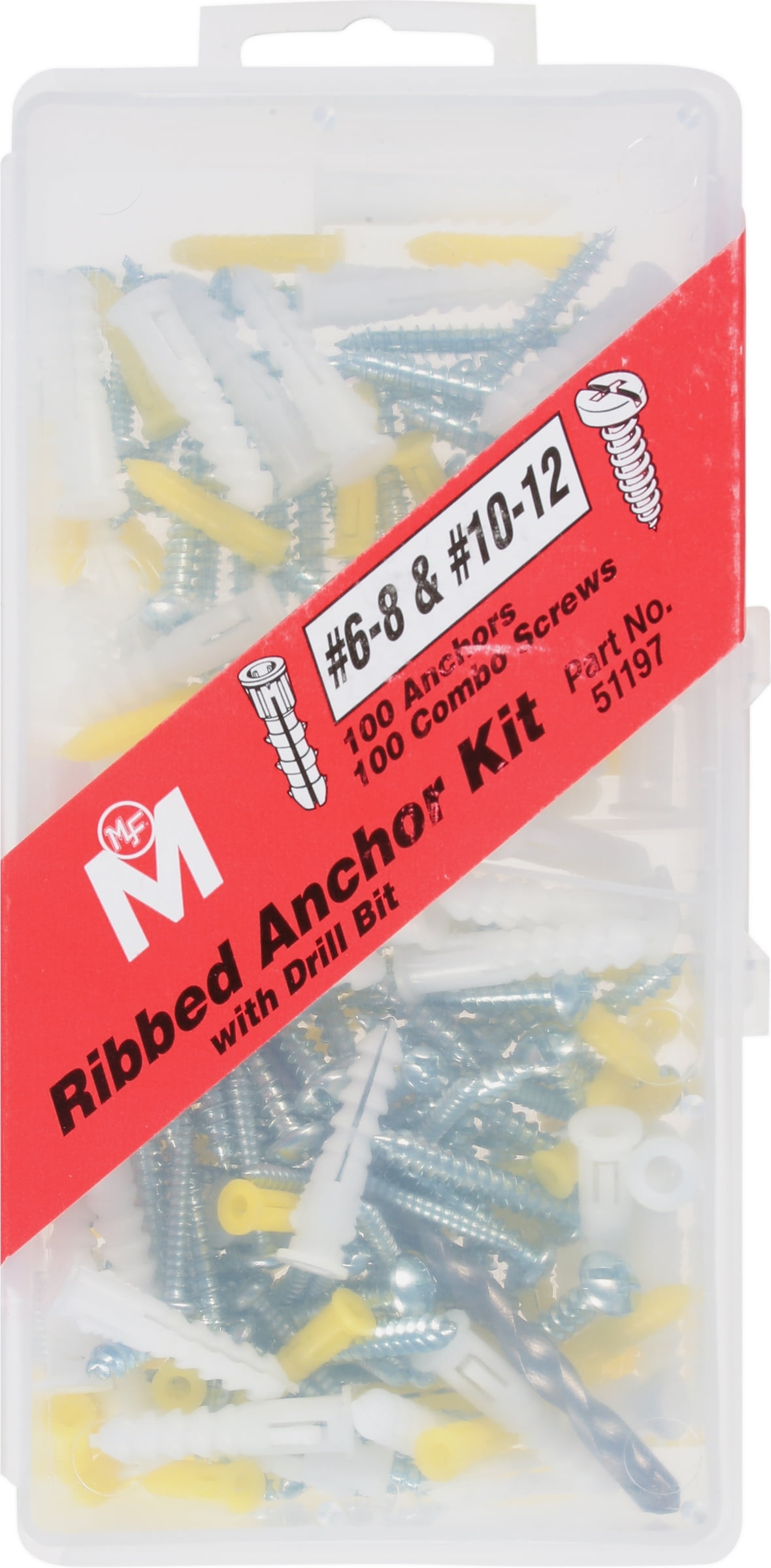 No. 6-8/ 10-12 Ribbed Plastic Anchor Kit Plastic - Walmart.com
