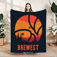 Durable Soft & Warm Flannel Blanket - Cozy Sunset Basketball Design for ...