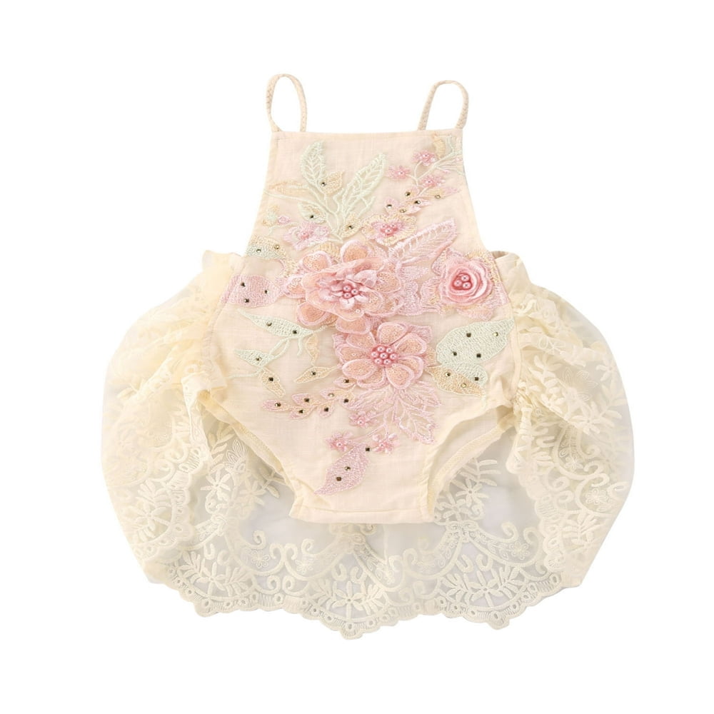 Cute Newborn Baby Outfit Infant Girl Lace Flower Romper Dress Jumpsuit ...