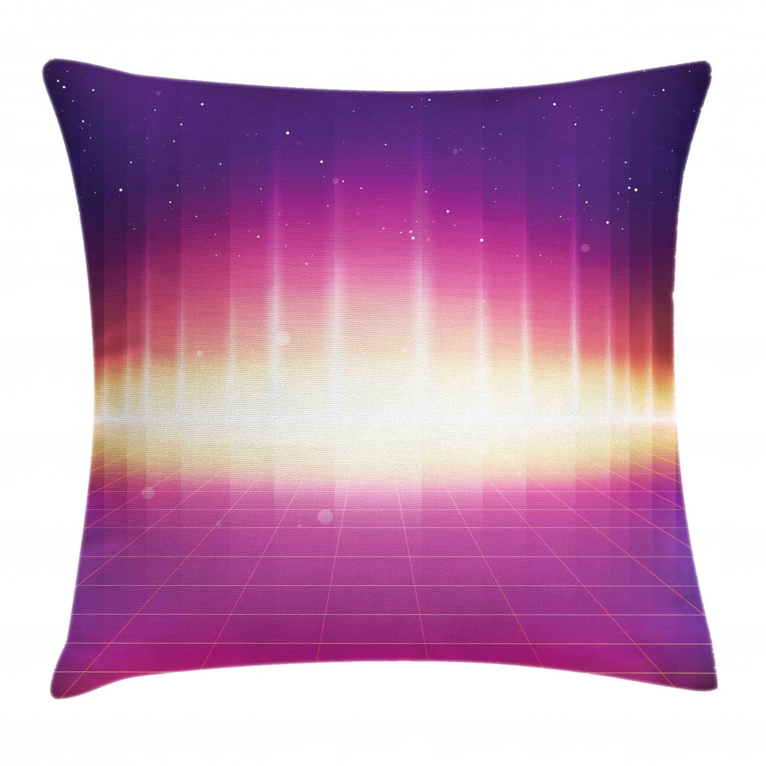 Rave Throw Pillow Cushion Cover, 80s Retro Sci-Fi Background Retro ...