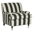 SAFAVIEH Chloe Fully Upholstered Club Chair with Casters, Black/White ...