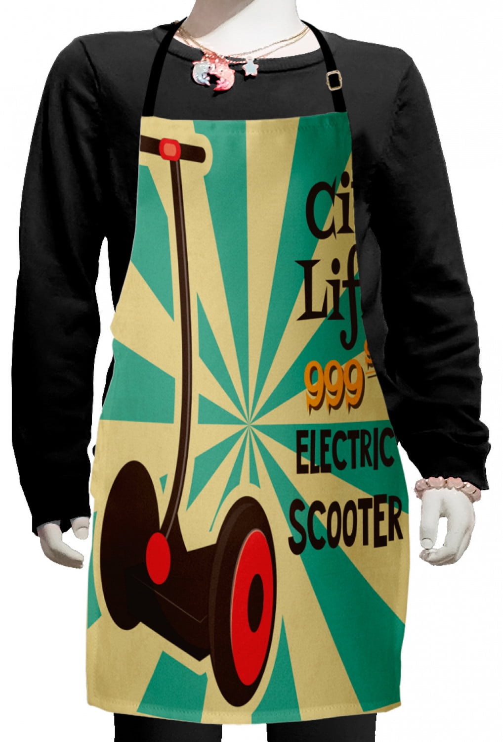 Vintage Kids Apron, Transport Design on Foreground of Pop Art Style ...