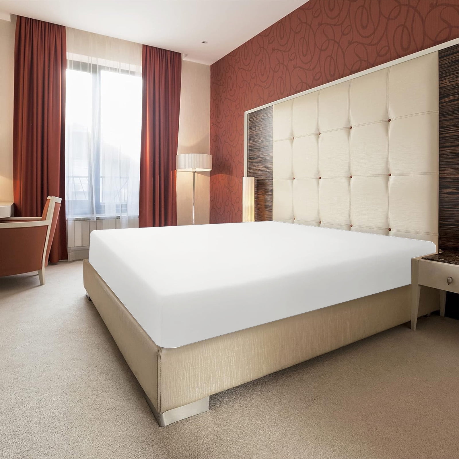 Click here for Boovnll Fitted Sheet Queen Size - Easy Care  Fade... prices